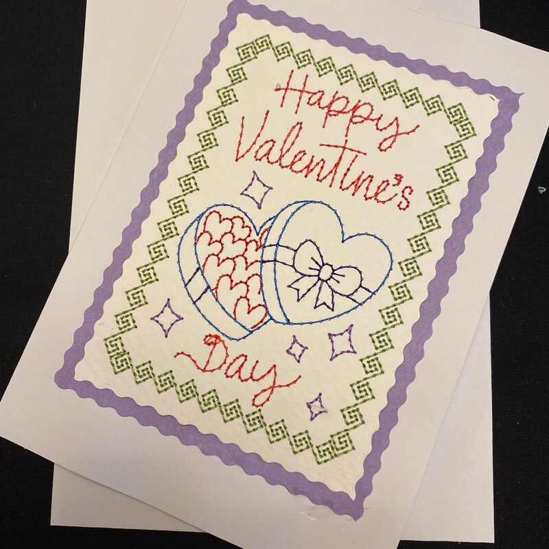 Embroidered Card - Etsy