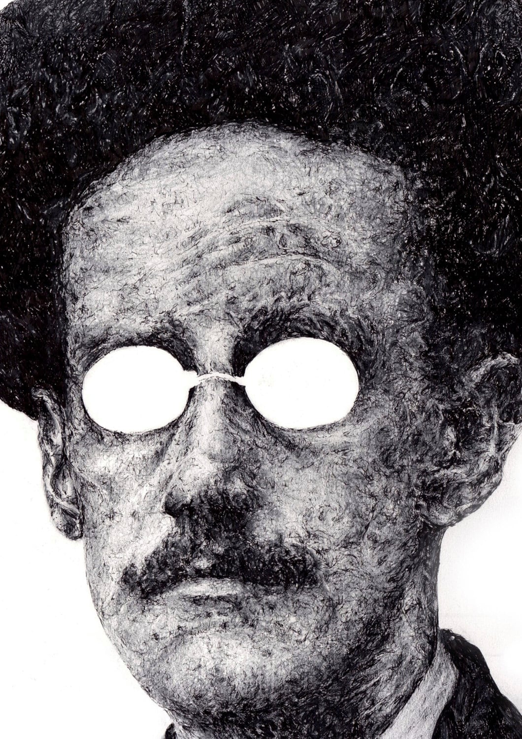 Portrait of James Joyce, Irish Author - Illustration Print - Etsy