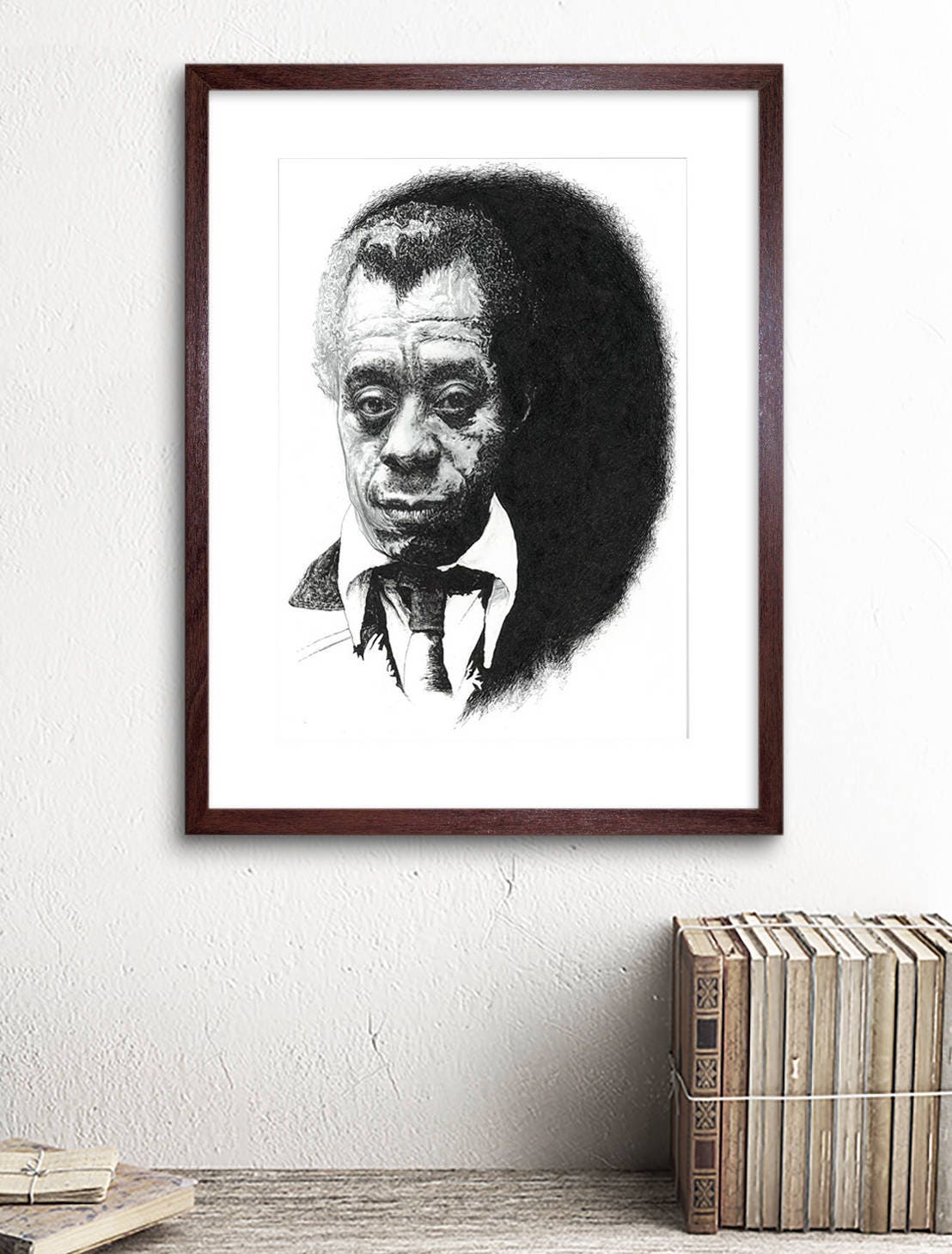 James Baldwin Iconic American Author Portrait in Unfinished | Etsy