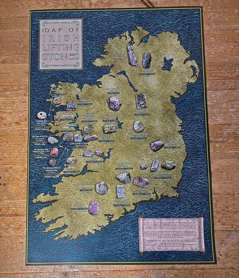 Map of Irish Lifting Stones - Etsy