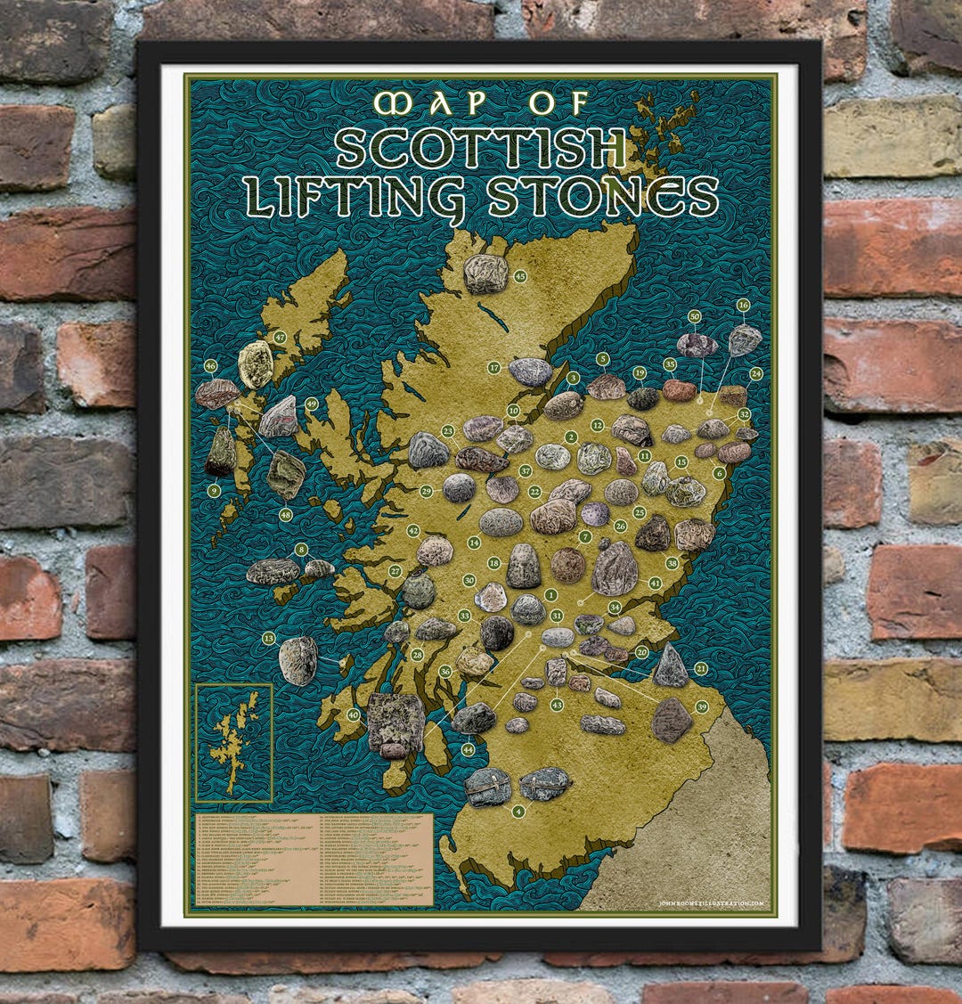 Map of Scottish Lifting Stones - Etsy
