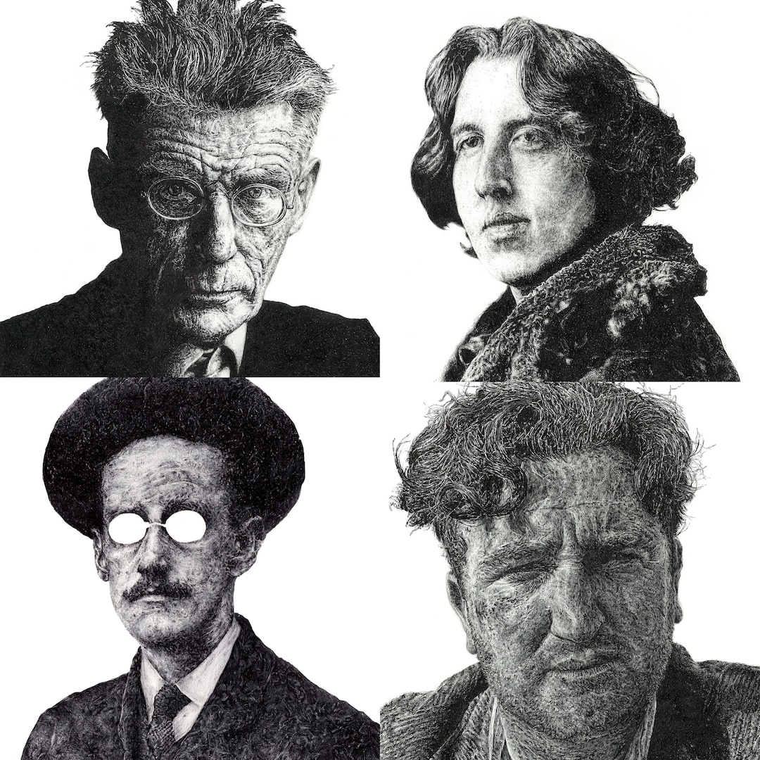 4 Portraits of Famous Irish Writers GIFT PACKAGE (4 for the Price of 2 ...