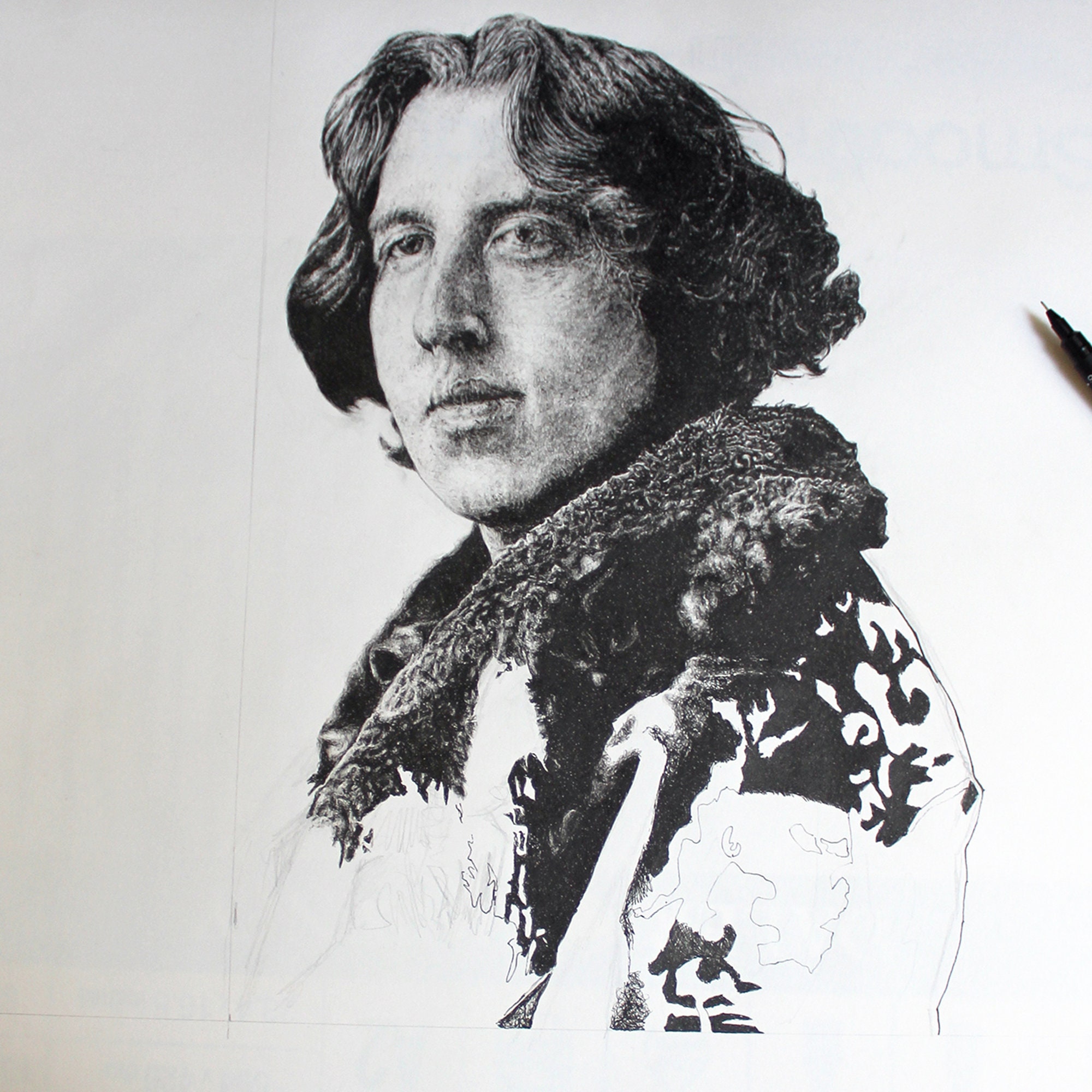 Portrait of Oscar Wilde, Irish Author - Illustration Print - Etsy
