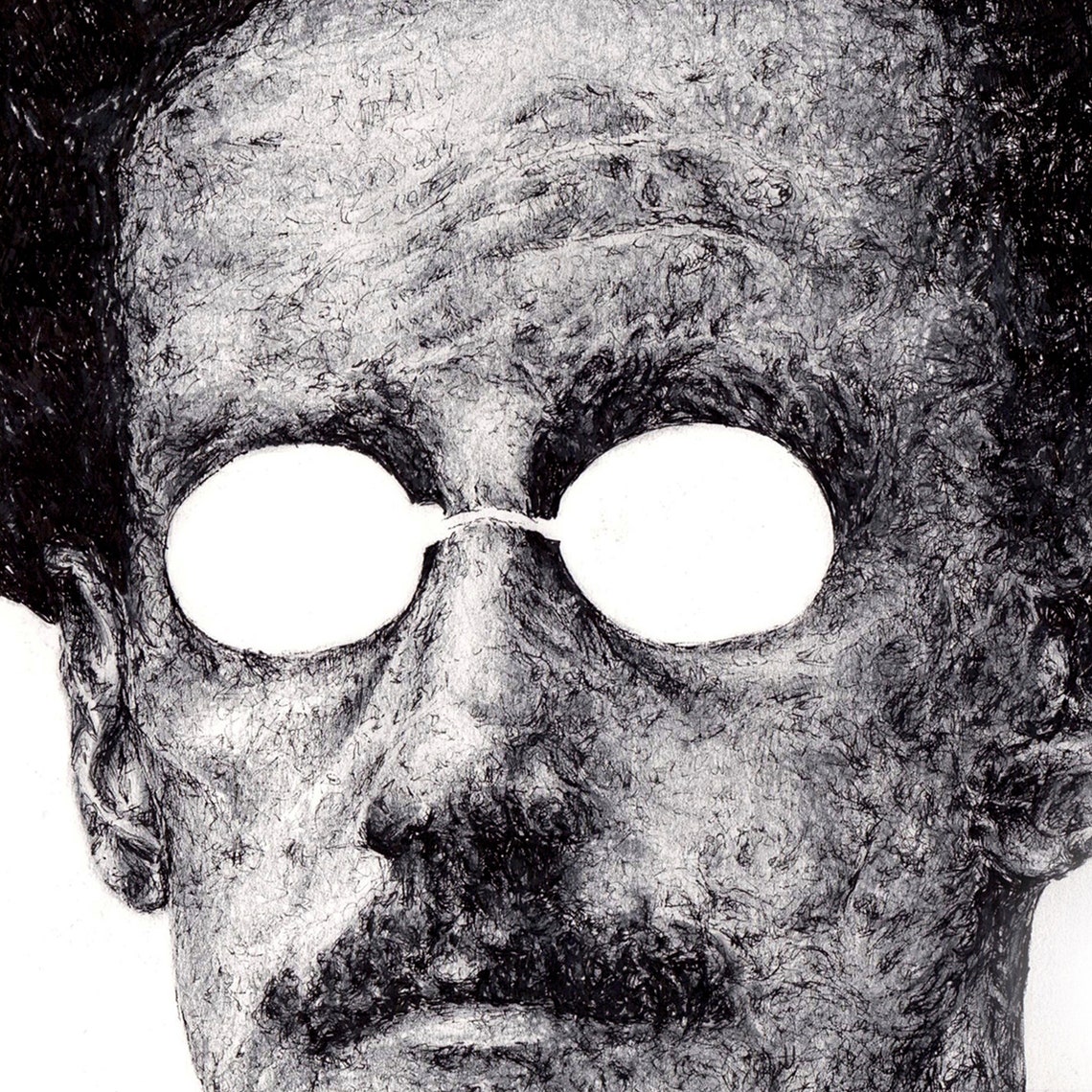 Portrait of James Joyce, Irish Author - Illustration Print - Etsy