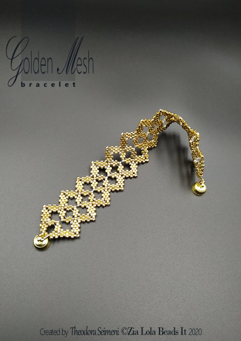 Instant Download - Golden Mesh Beaded Bracelet Tutorial - Etsy