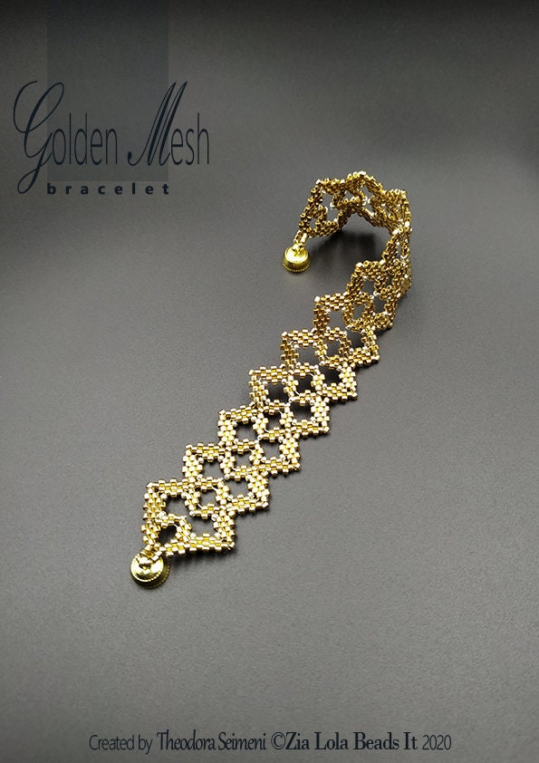 Instant Download - Golden Mesh Beaded Bracelet Tutorial - Etsy