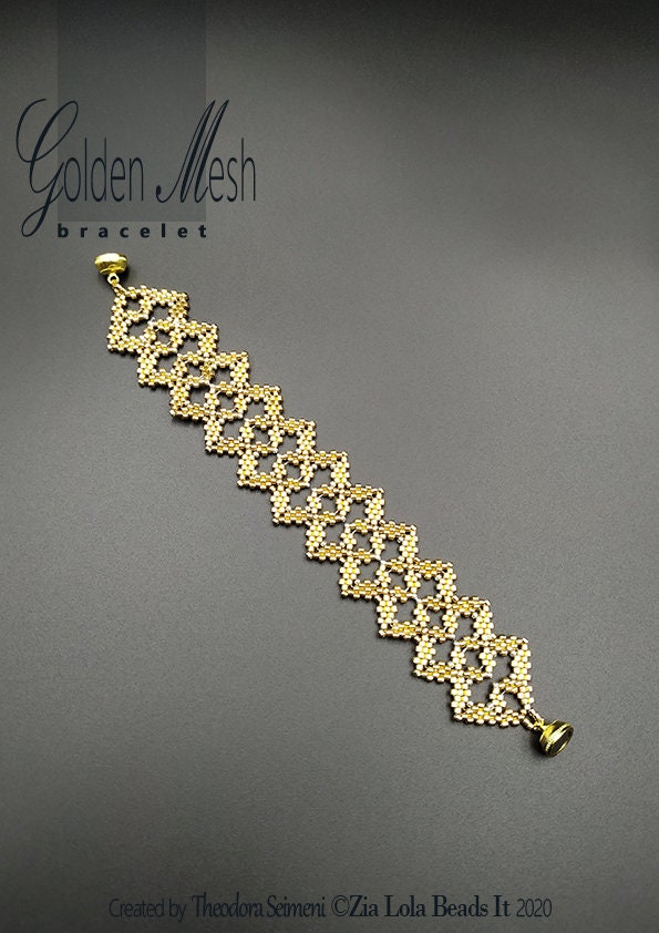 Instant Download - Golden Mesh Beaded Bracelet Tutorial - Etsy