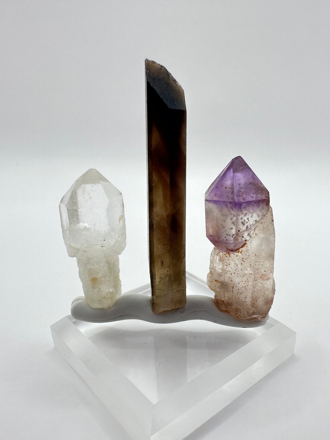 Scepter Smoky Amethyst: a Trio of Unique Quartz Specimens - Etsy
