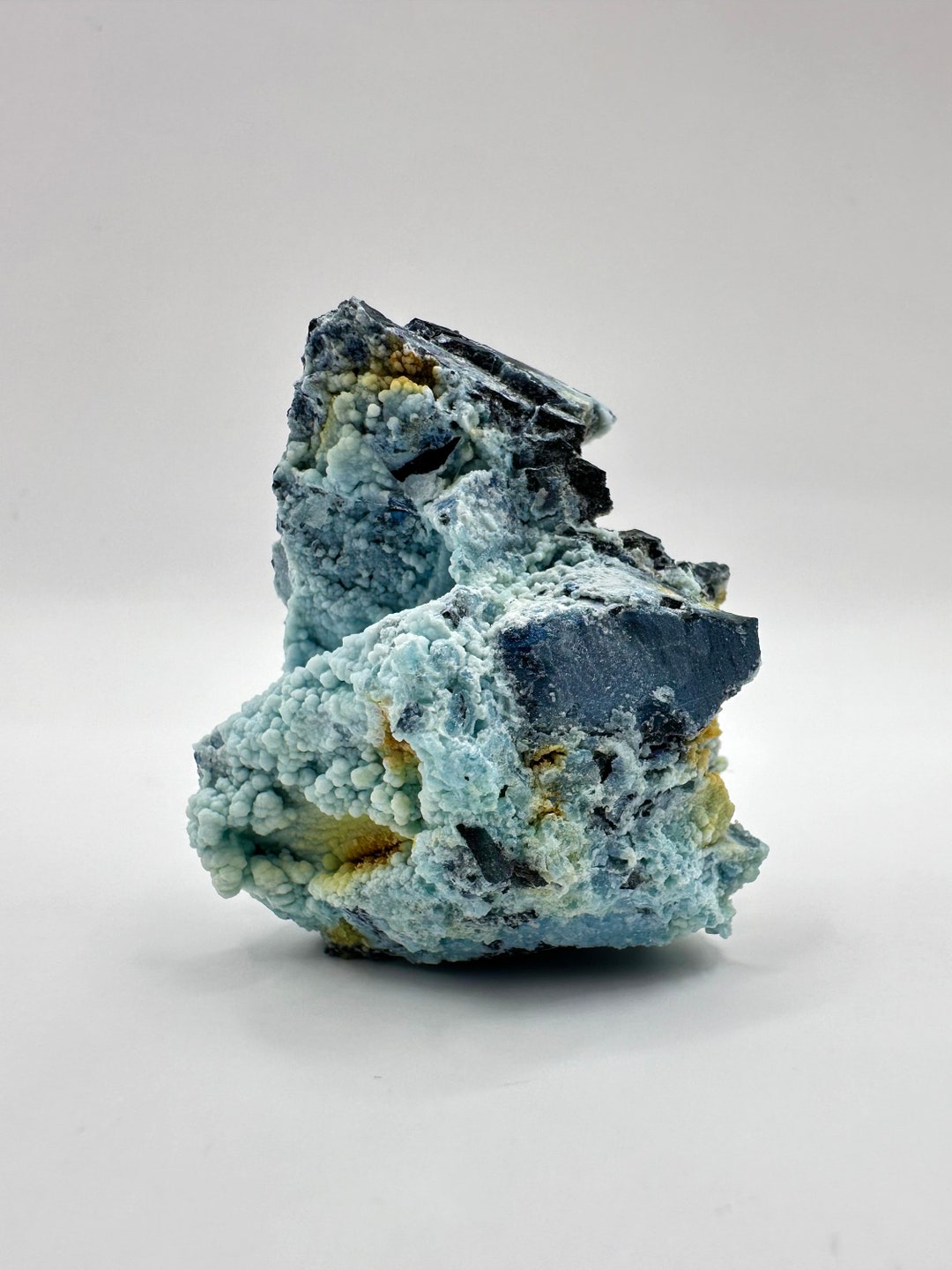 21G Blue GIBBSITE Botryoidal Specimen W/ Contouring Yellow - Etsy