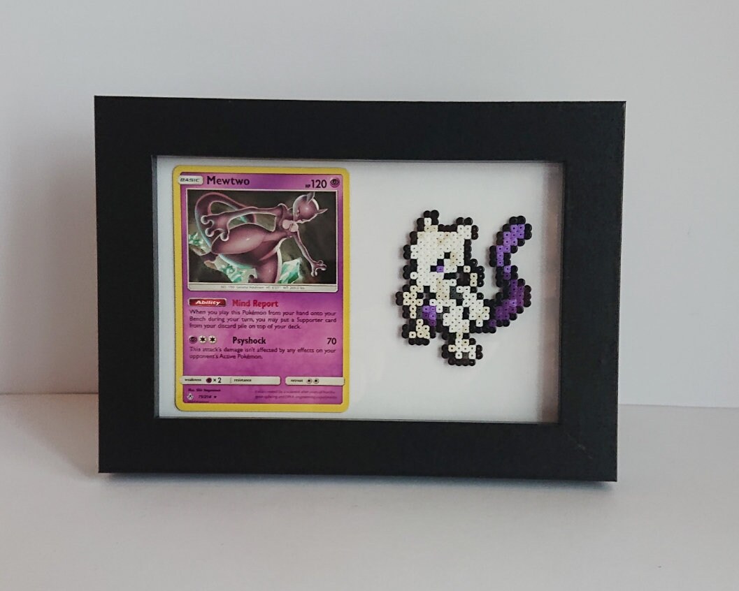 Pokemon Mew and Mewtwo Frame With Mew and Mewtwo Card - Etsy UK