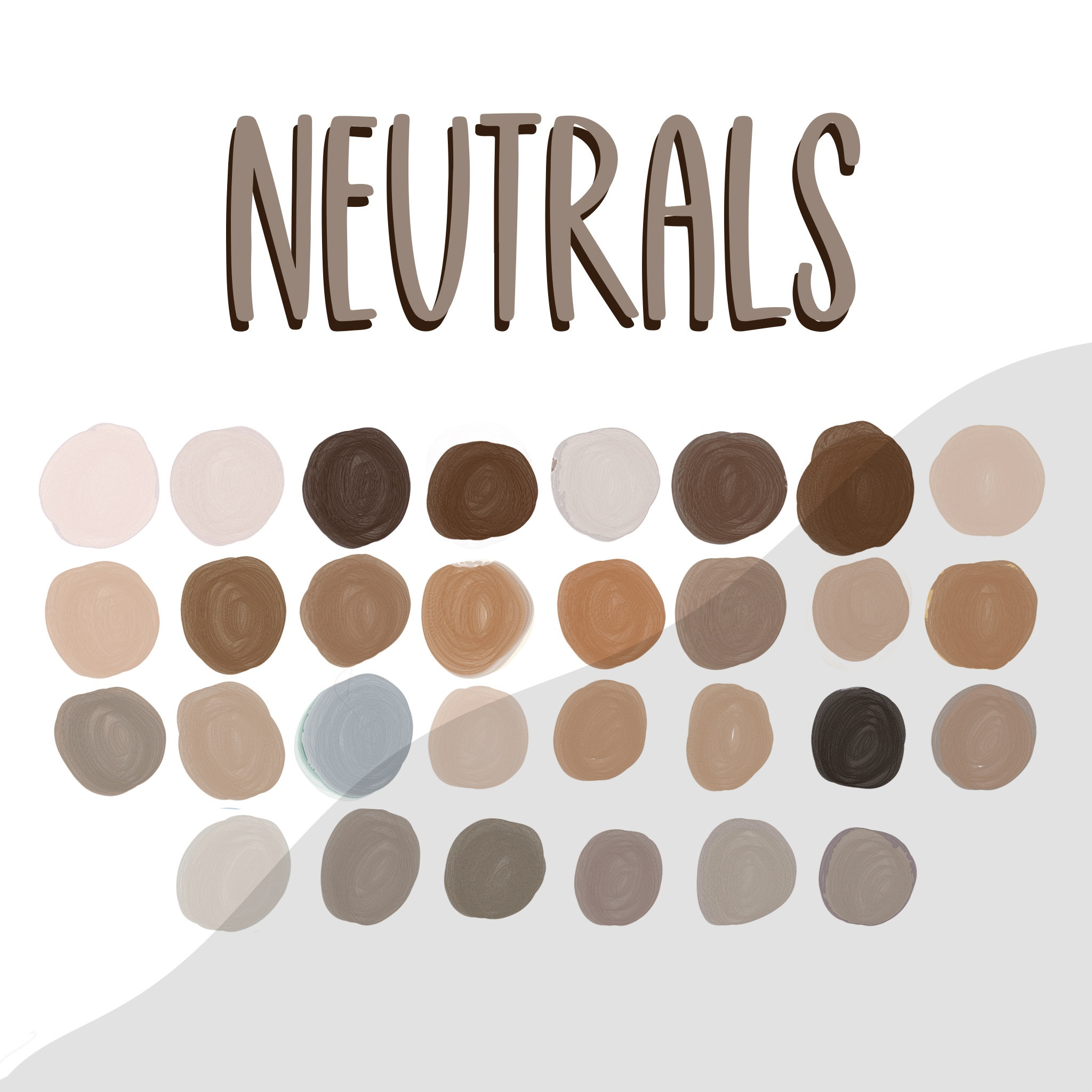 Neutral Color Palette for Procreate, Neutrals, Minimalistic, Neutral ...
