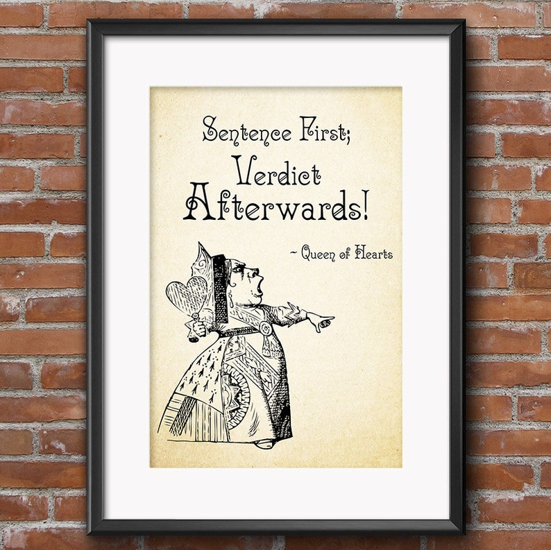 QUEEN OF HEARTS Sentence First Verdict Afterwards Alice - Etsy Canada