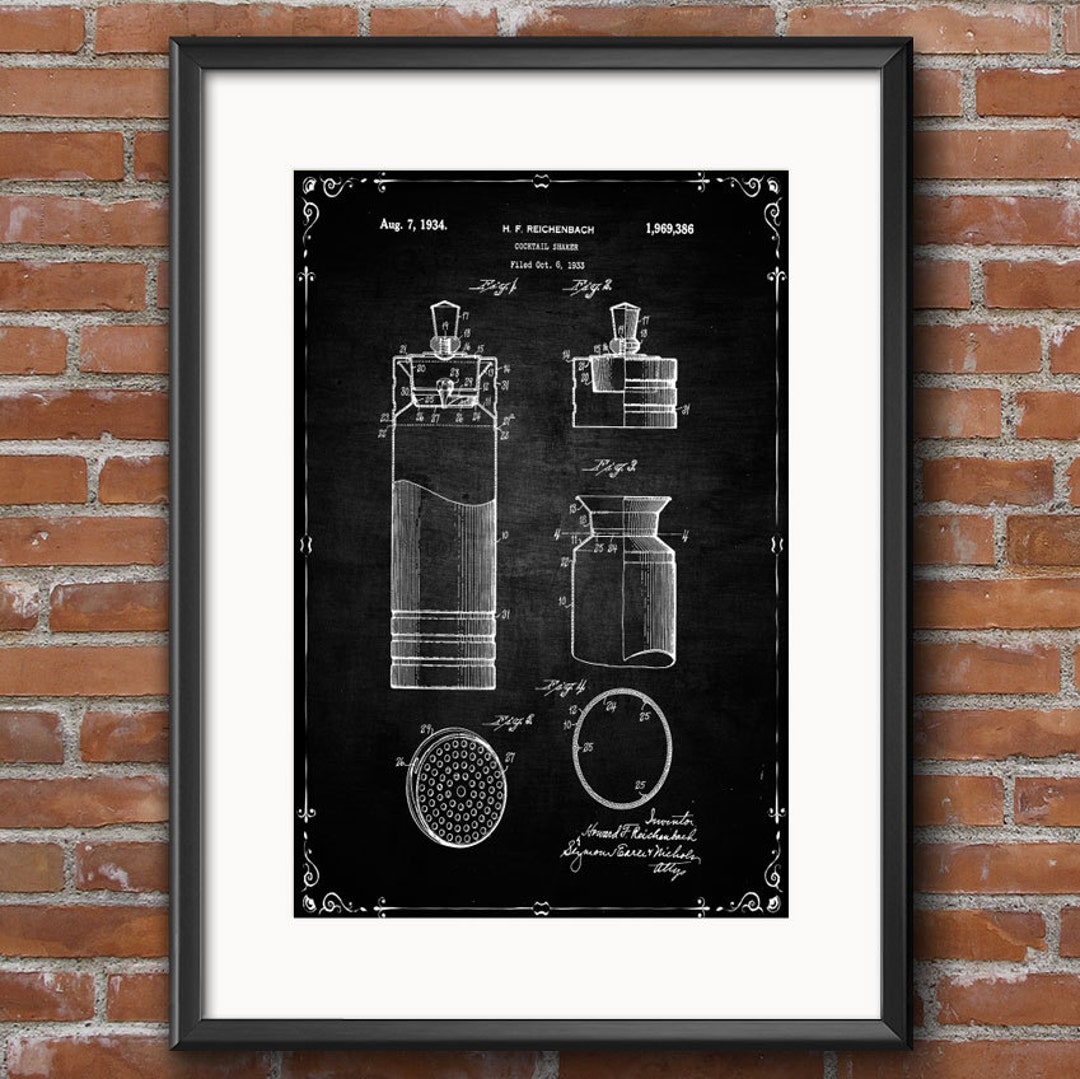 Cocktail Shaker Poster Cocktail Shaker Wall Decor Cocktail - Etsy