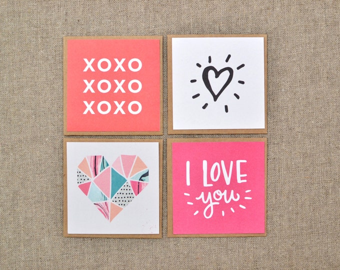 Valentine's Cards Mini Cards Love Cards Love Notes Mini Notes Mini Note ...