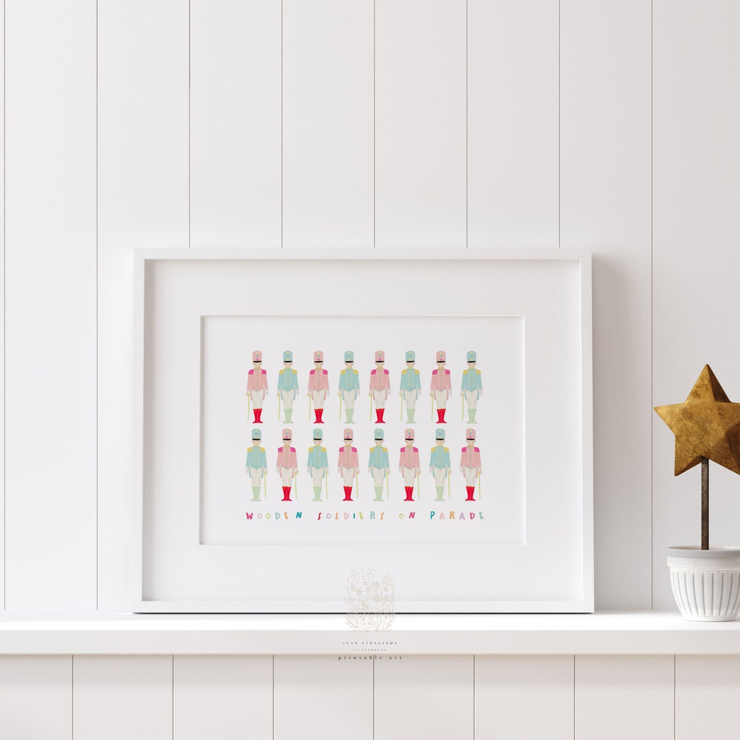 Pastel Soldier Parade Wall Art: Kids Nutcracker Christmas Decor - Etsy