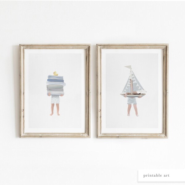 Blue Bathroom Art - Etsy