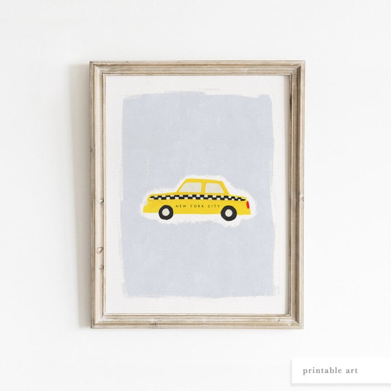 New York Taxi Print Printable Wall Art New York Wall Art | Etsy