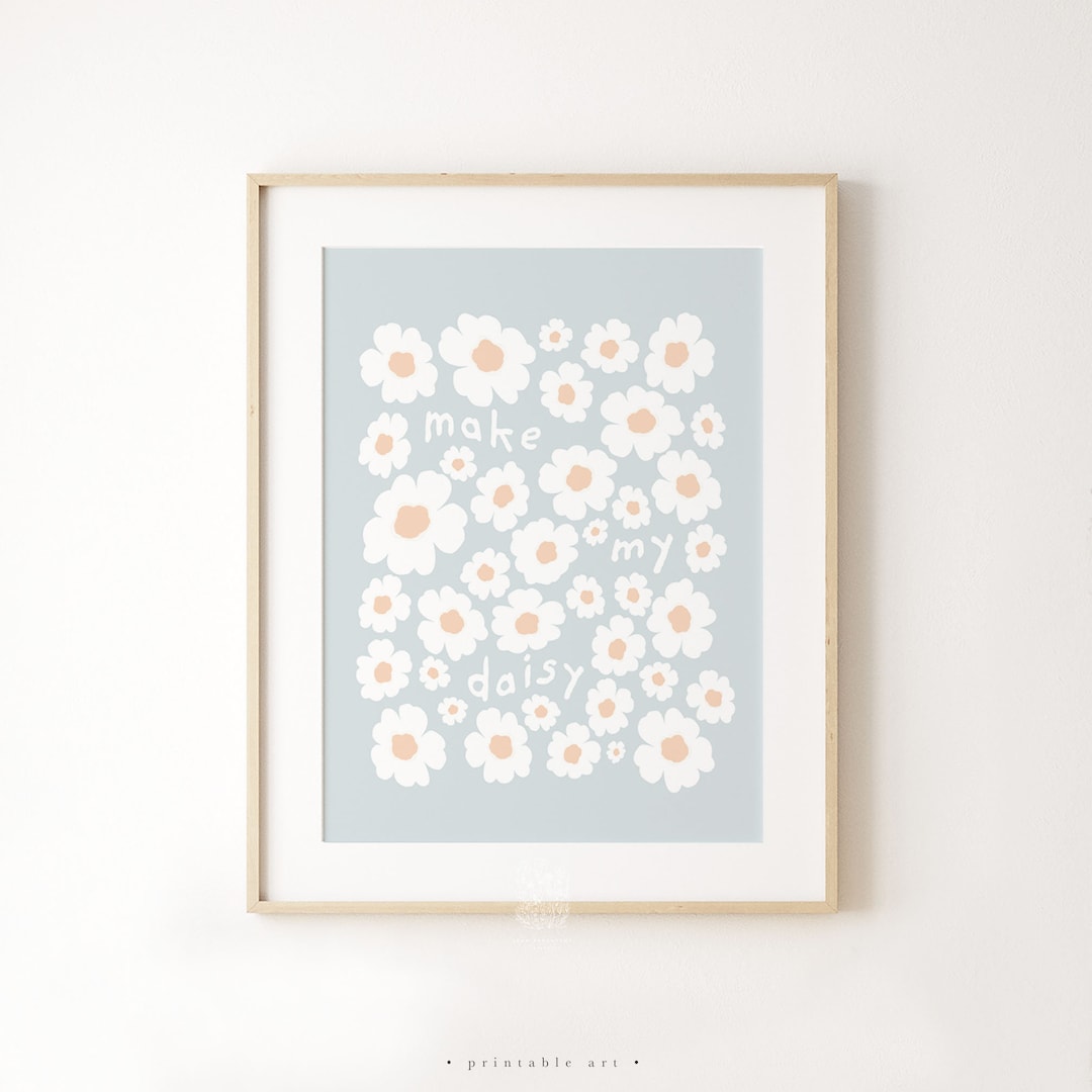 Floral Nursery Decor, Daisy Art Print, Printable Wall Art, Spring Print ...
