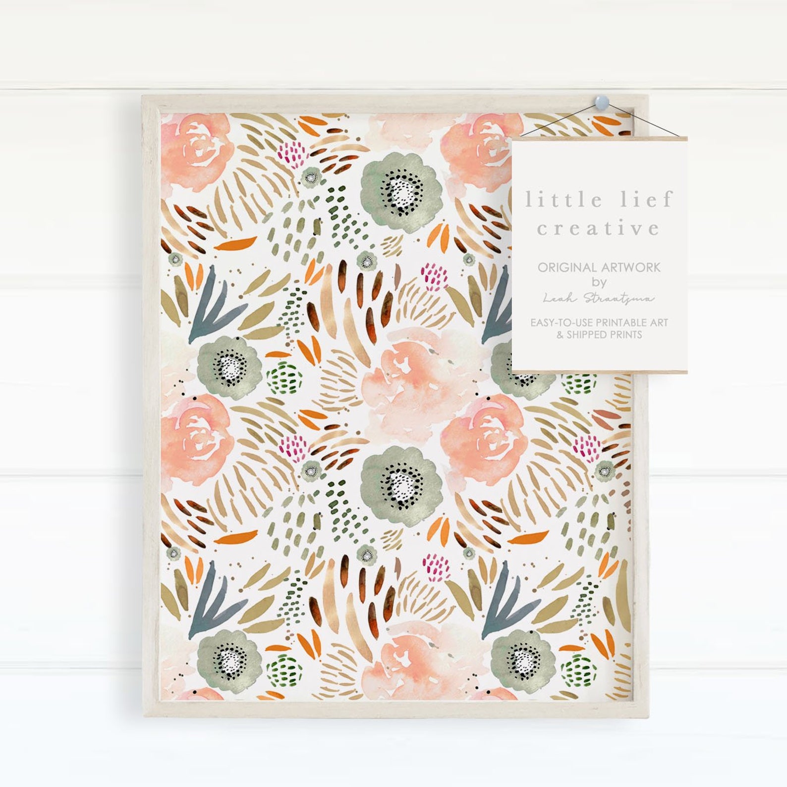 Boho Floral Wall Art Boho Floral Printable Blush Wall Art - Etsy