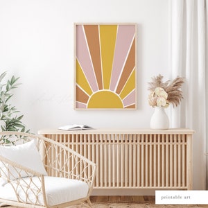 Sunshine Wall Art, Nursery Wall Art, Printable Wall Art, Sunburst Wall ...
