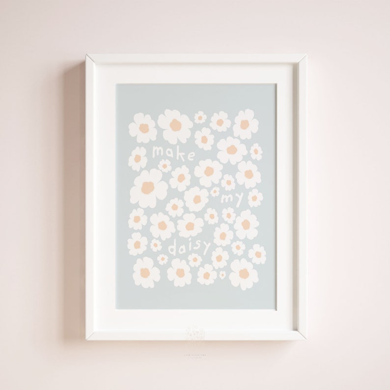 Floral Nursery Decor, Daisy Art Print, Printable Wall Art, Spring Print ...
