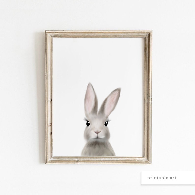 Woodland Rabbit Print Bunny Print Printable Art Nursery - Etsy Canada