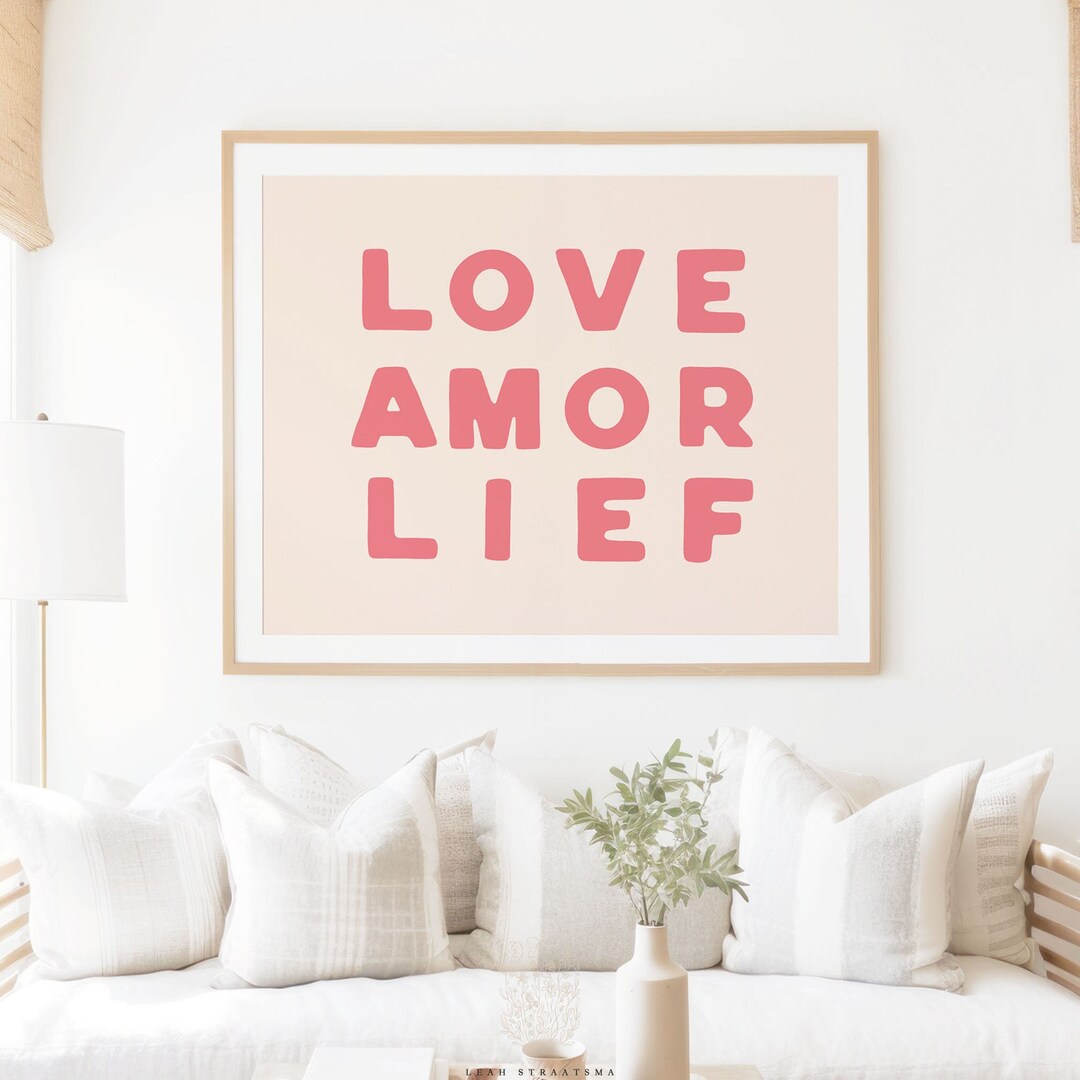 Multilingual Love Art Print, Typography Wall Art, Printable Wall Art ...