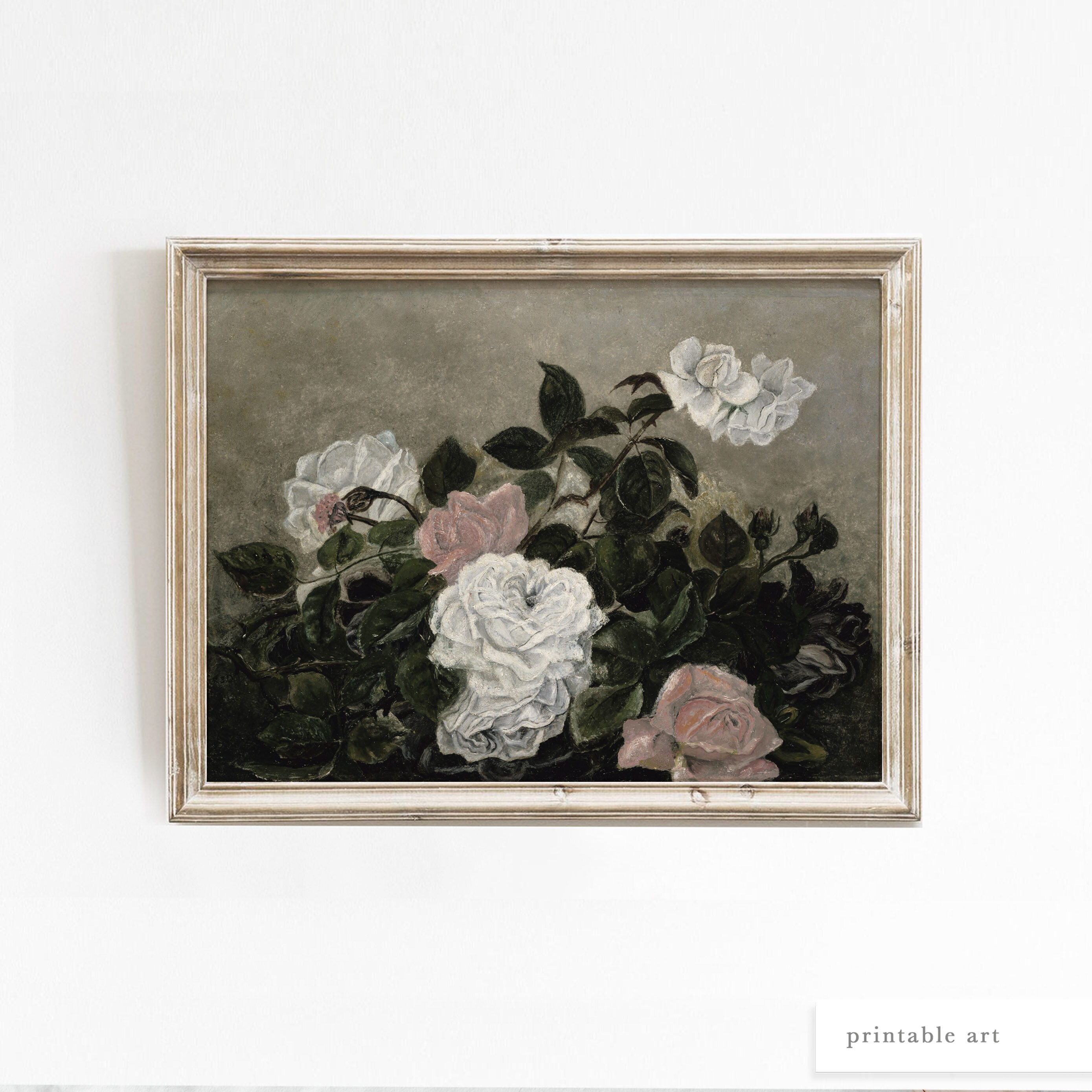 Still Life Roses Printable Wall Art Rose Wall Art Vintage | Etsy