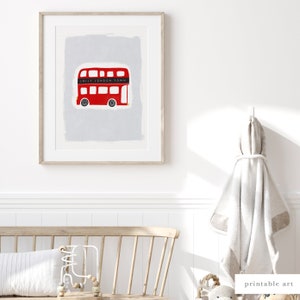 London Bus Print, Printable Wall Art, London Wall Art, Nursery Wall Art ...