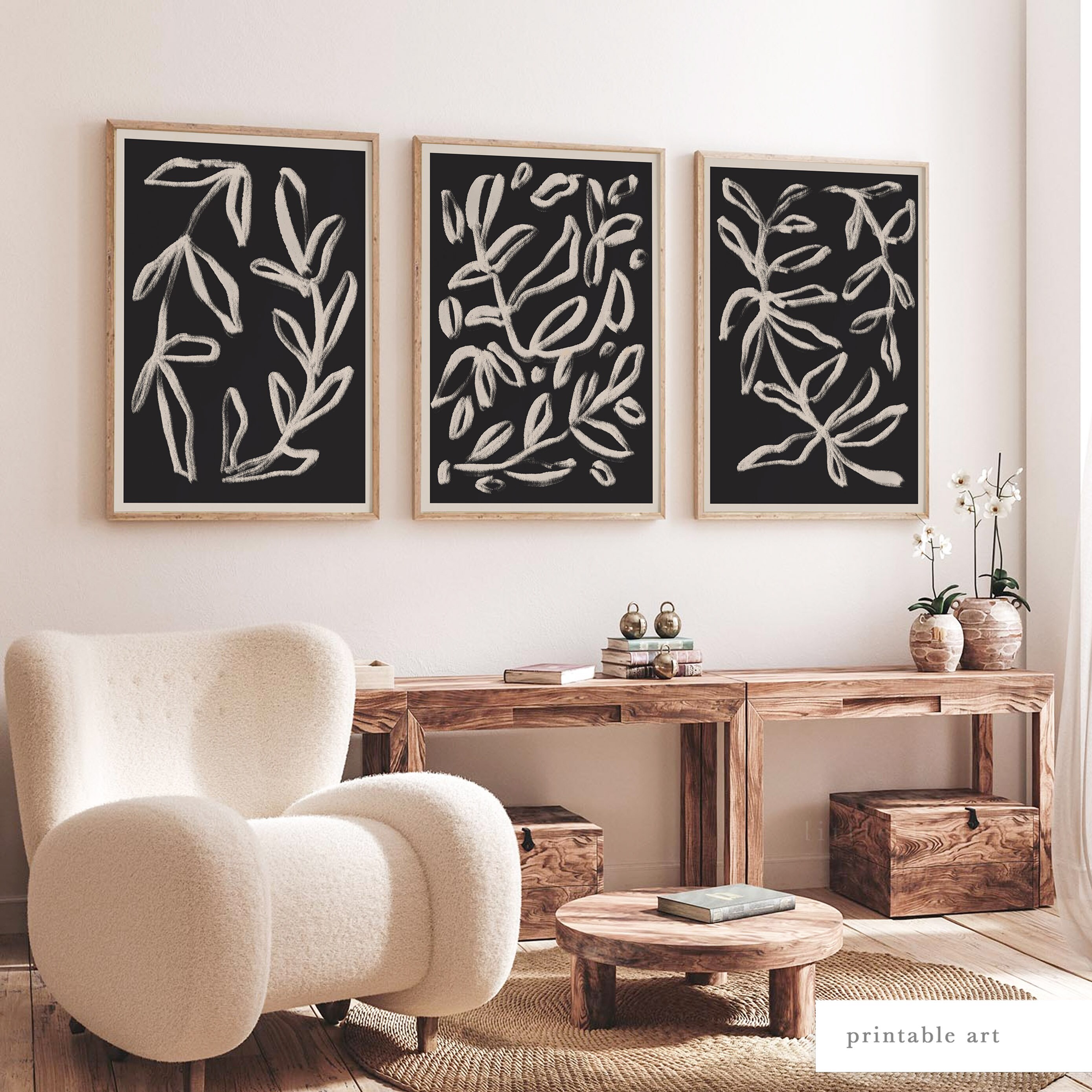 Abstract Botanical Print Printable Floral Art Printable Wall | Etsy