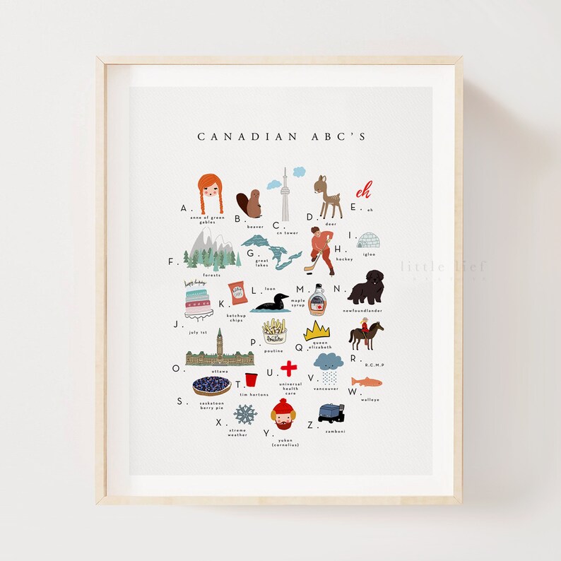 Kids ABC Printable, Printable Wall Art, Canada Gift, Nursery ABC Art ...