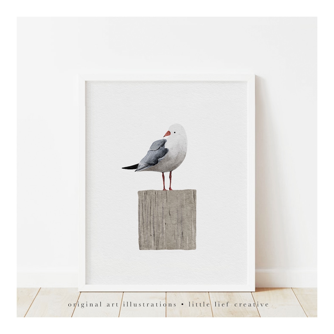 Watercolor Seagull Print, Printable Wall Art, Coastal Wall Art, Beach ...