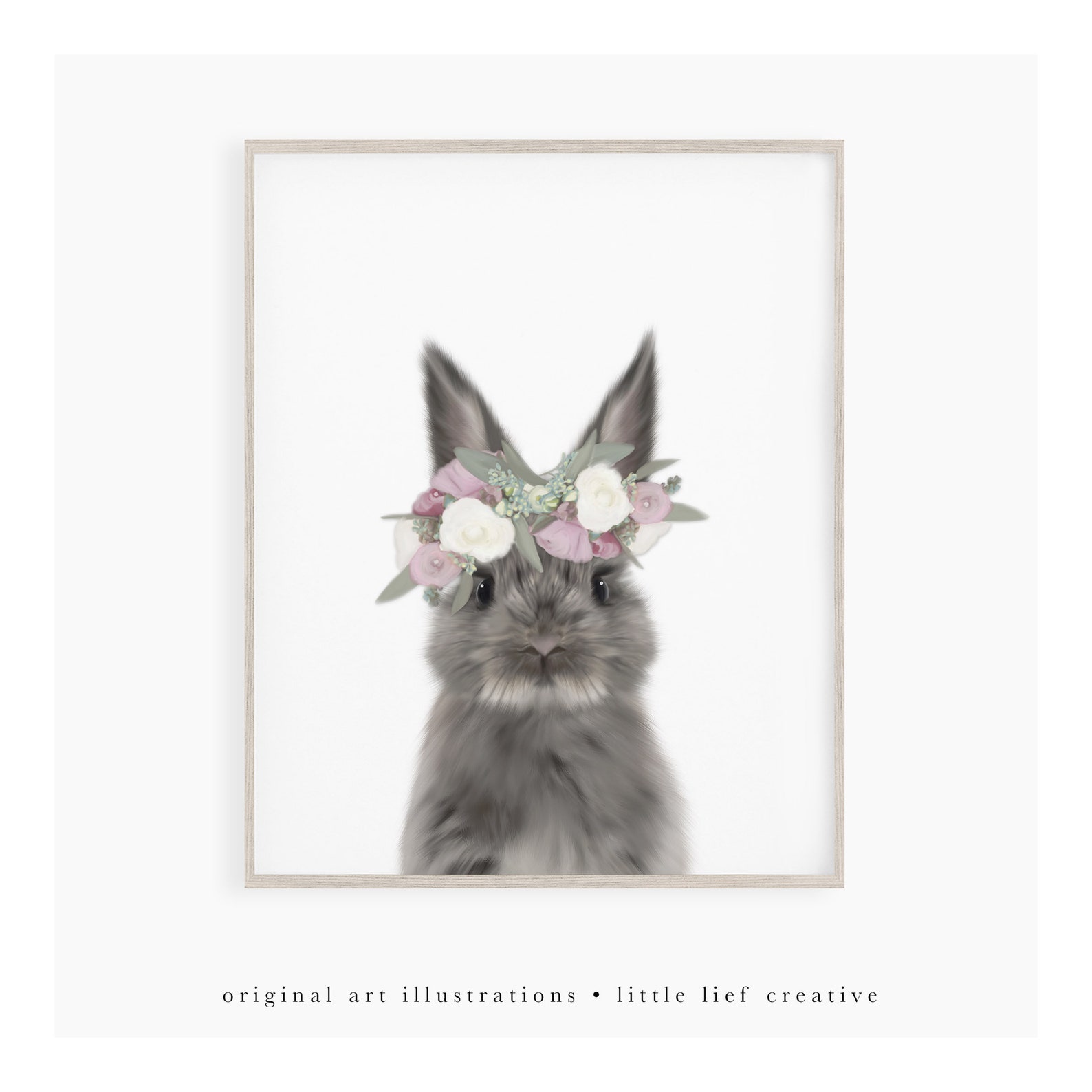 Bunny Flower Crown Bunny With Crown Woodland Nursery - Etsy