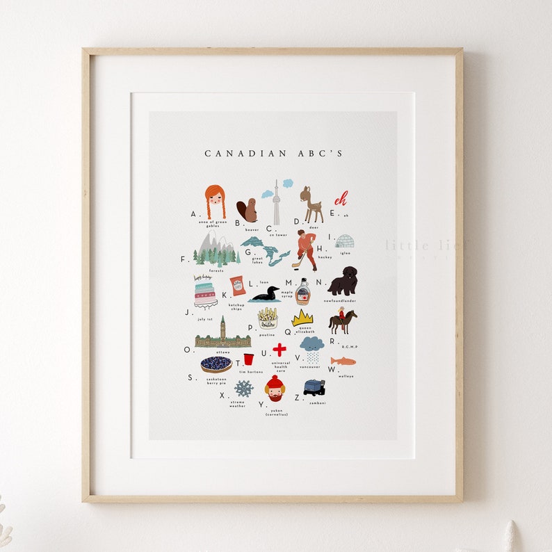 Kids ABC Printable, Printable Wall Art, Canada Gift, Nursery ABC Art ...