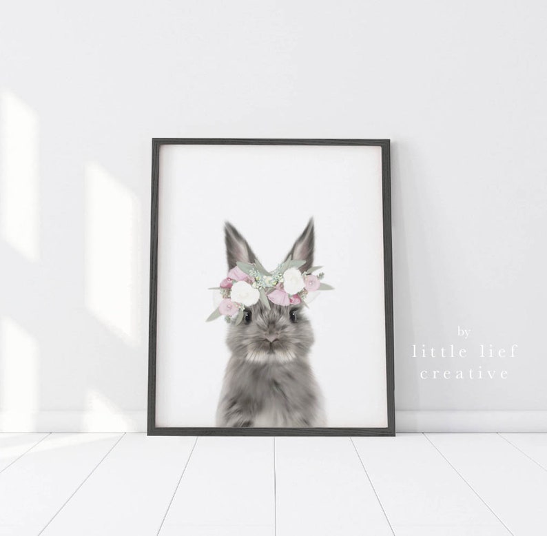 Bunny Flower Crown Bunny With Crown Woodland Nursery - Etsy