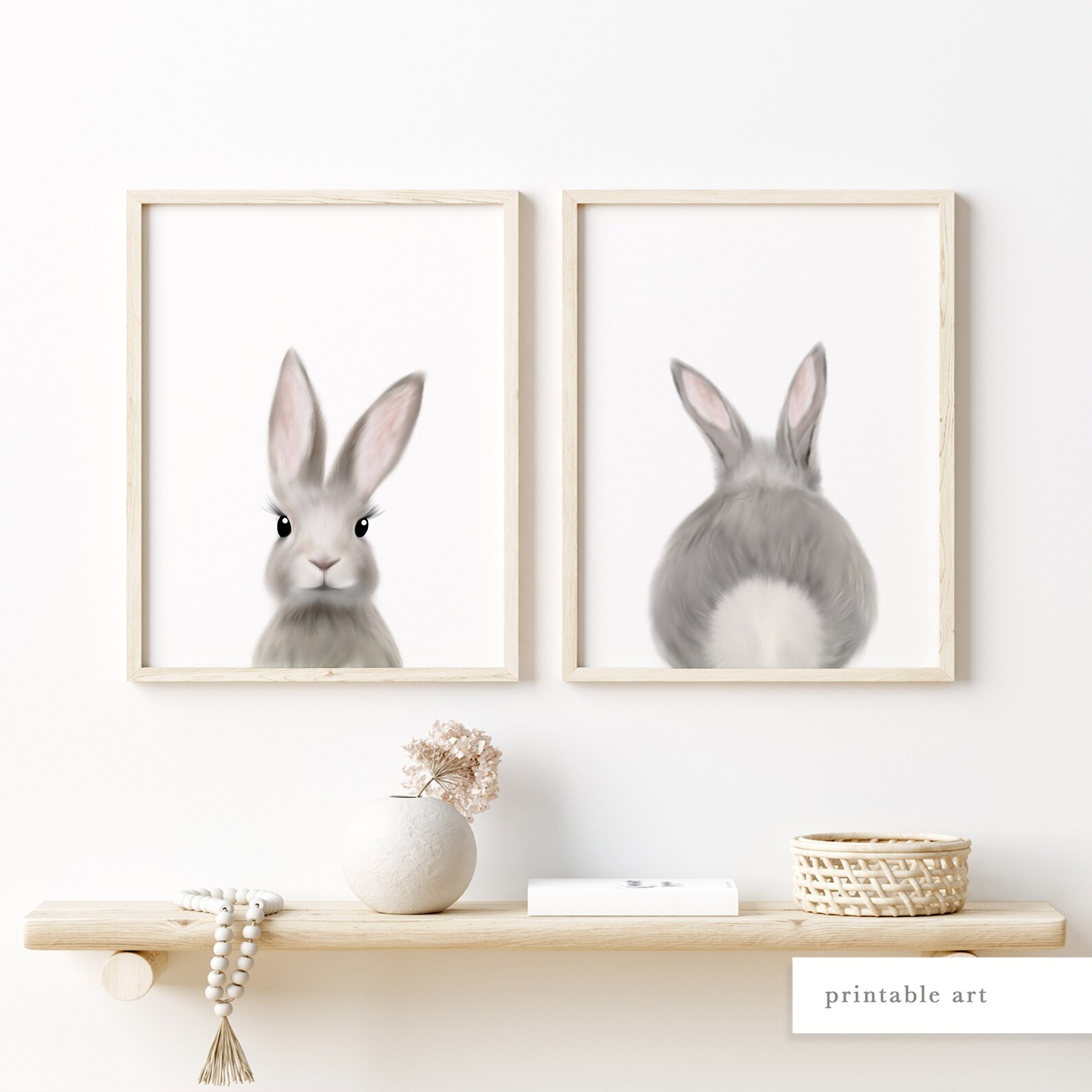Woodland Rabbit Print Bunny Print Printable Art Nursery - Etsy Canada