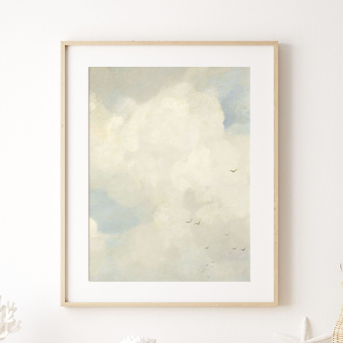 Cloud Art Print Vintage Cloud Print Printable Wall Art | Etsy