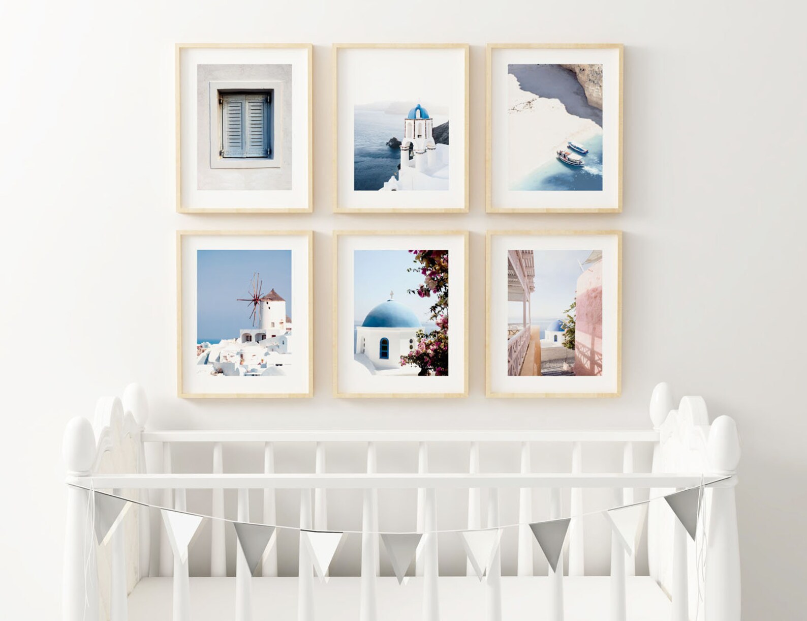 Greece Print Greece Wall Art Travel Print Sets Blue Wall - Etsy