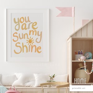Sunshine Wall Art, Printable Wall Art, Inspirational Wall Art, Yellow ...