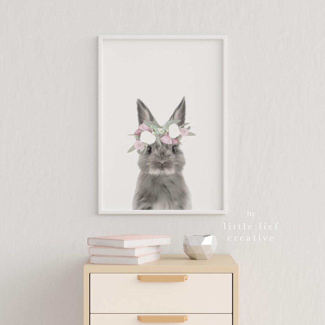 Bunny Flower Crown Bunny With Crown Woodland Nursery - Etsy