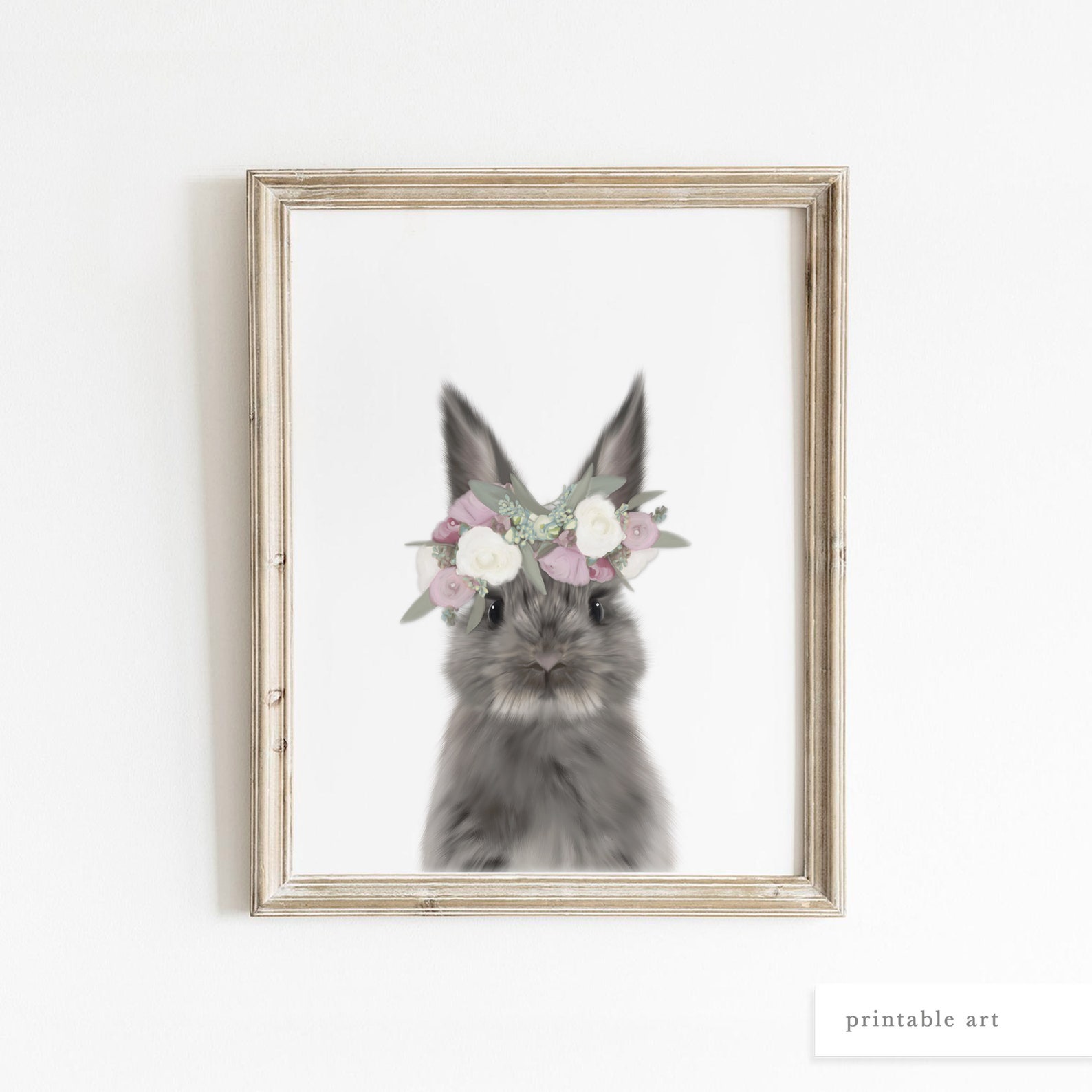 Bunny Flower Crown Bunny With Crown Woodland Nursery - Etsy