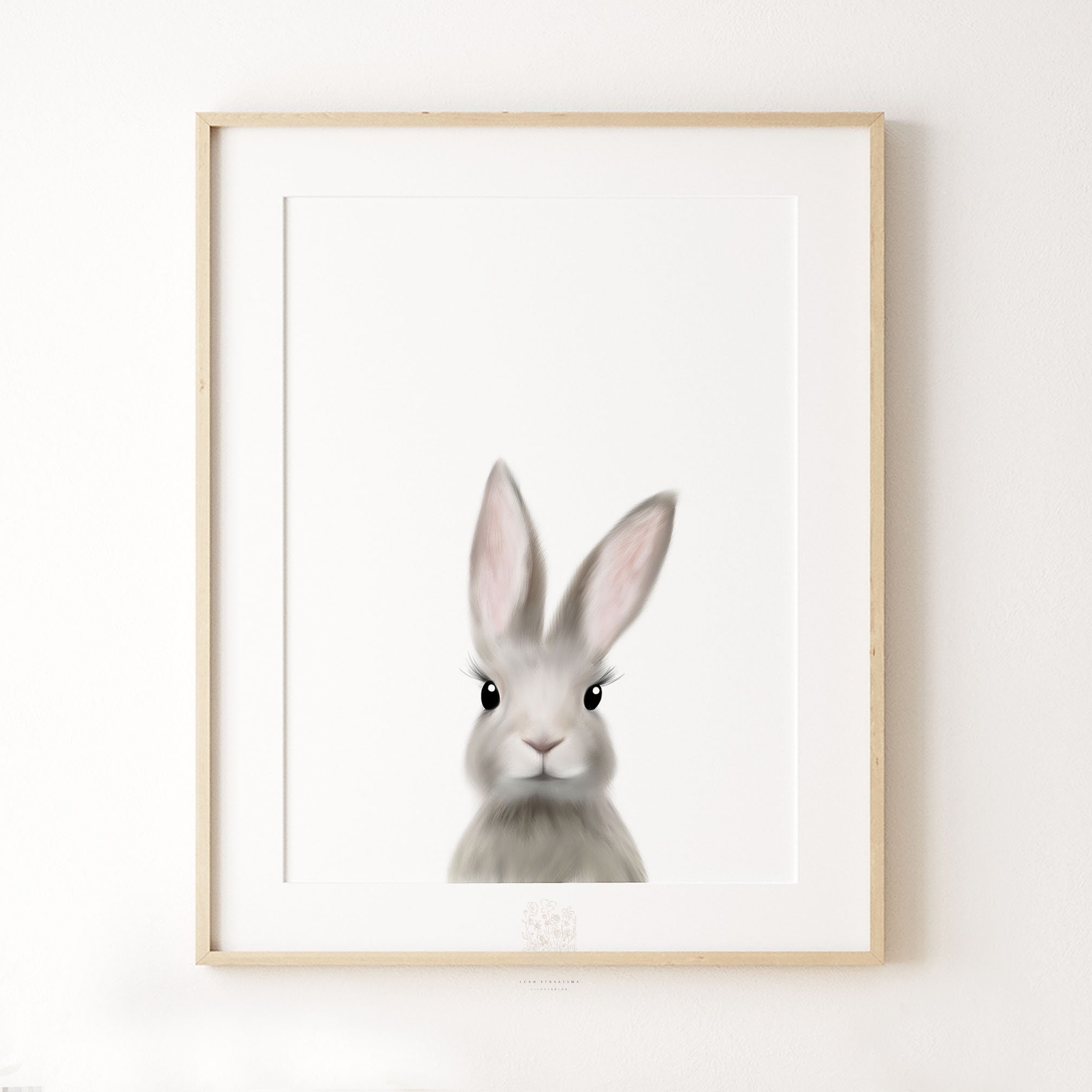 Woodland Rabbit Print, Bunny Print, Printable Art, Nursery Art, Animal ...