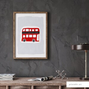 London Bus Print, Printable Wall Art, London Wall Art, Nursery Wall Art ...