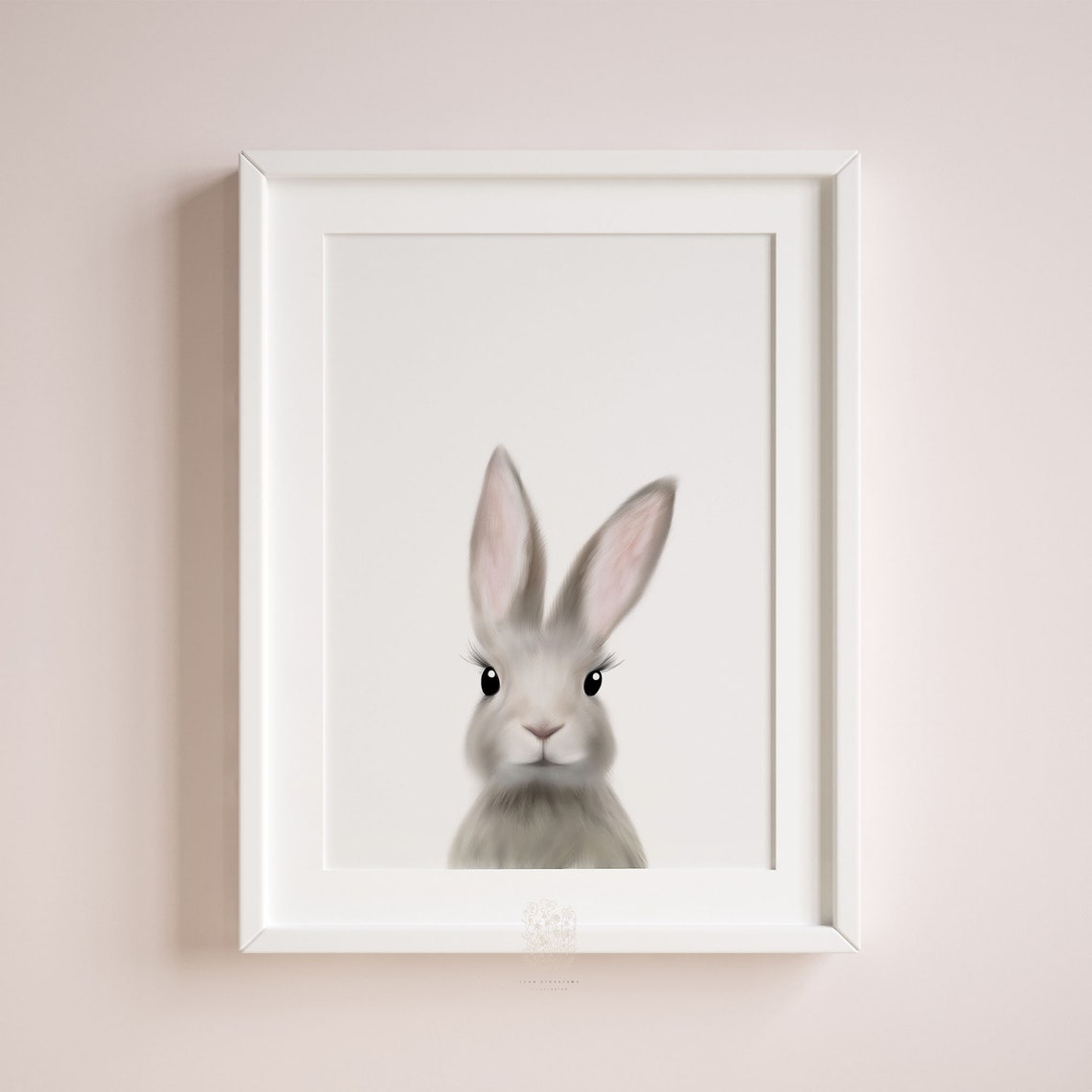 Woodland Rabbit Print, Bunny Print, Printable Art, Nursery Art, Animal ...