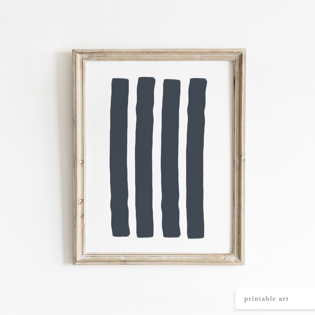 Blue Line Wall Art, Printable Wall Art, Blue Art Print, Coastal Wall ...