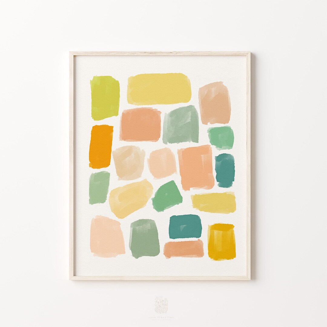 Abstract Colour Block Art, Modern Geometric Print, Printable Wall Art ...