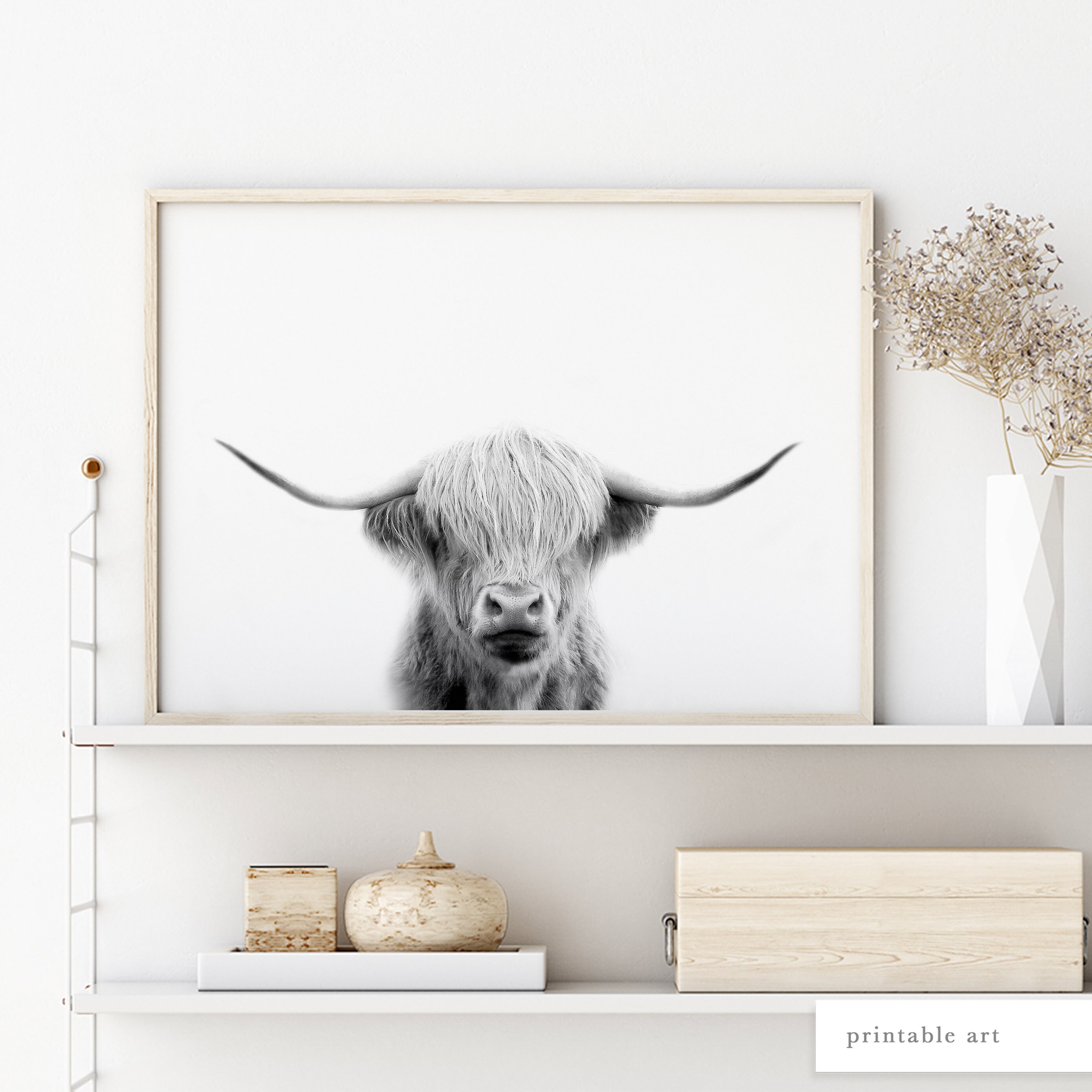 Highland Cow Wall Art Printable Wall Art Nursery Wall Art | Etsy