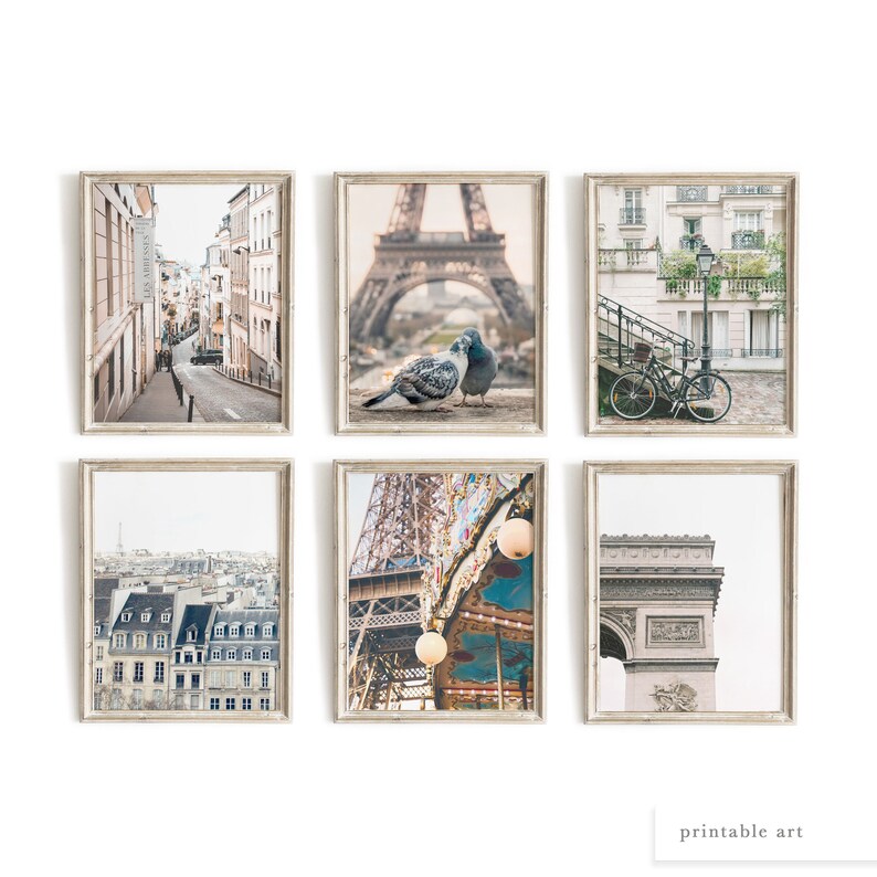 Paris Print Set Paris Decor Printable Wall Art Paris | Etsy