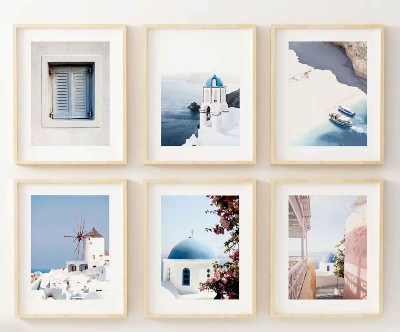 Greece Print Greece Wall Art Travel Print Sets Blue Wall - Etsy
