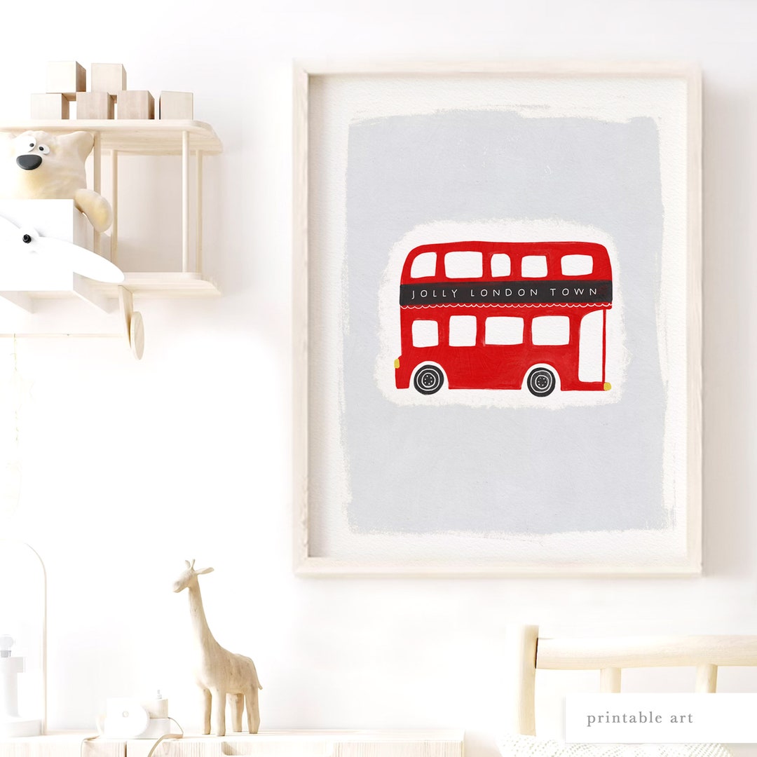 London Bus Nursery Print: Red Double Decker (digital Download) - Etsy
